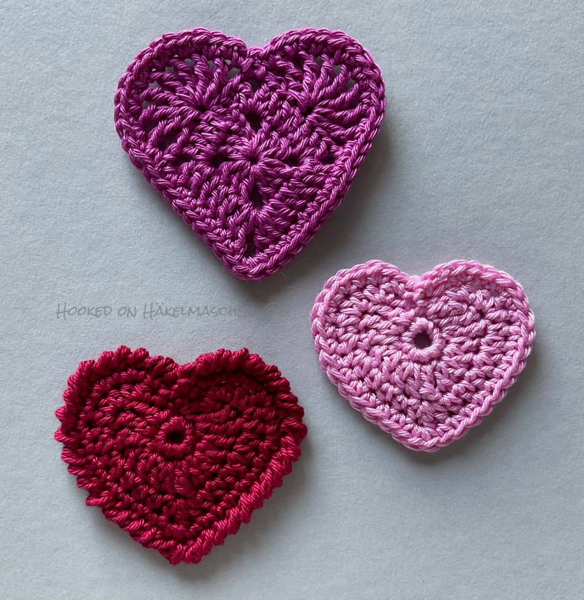 Hearts, hearts, hearts – Hooked on Häkelmaschen